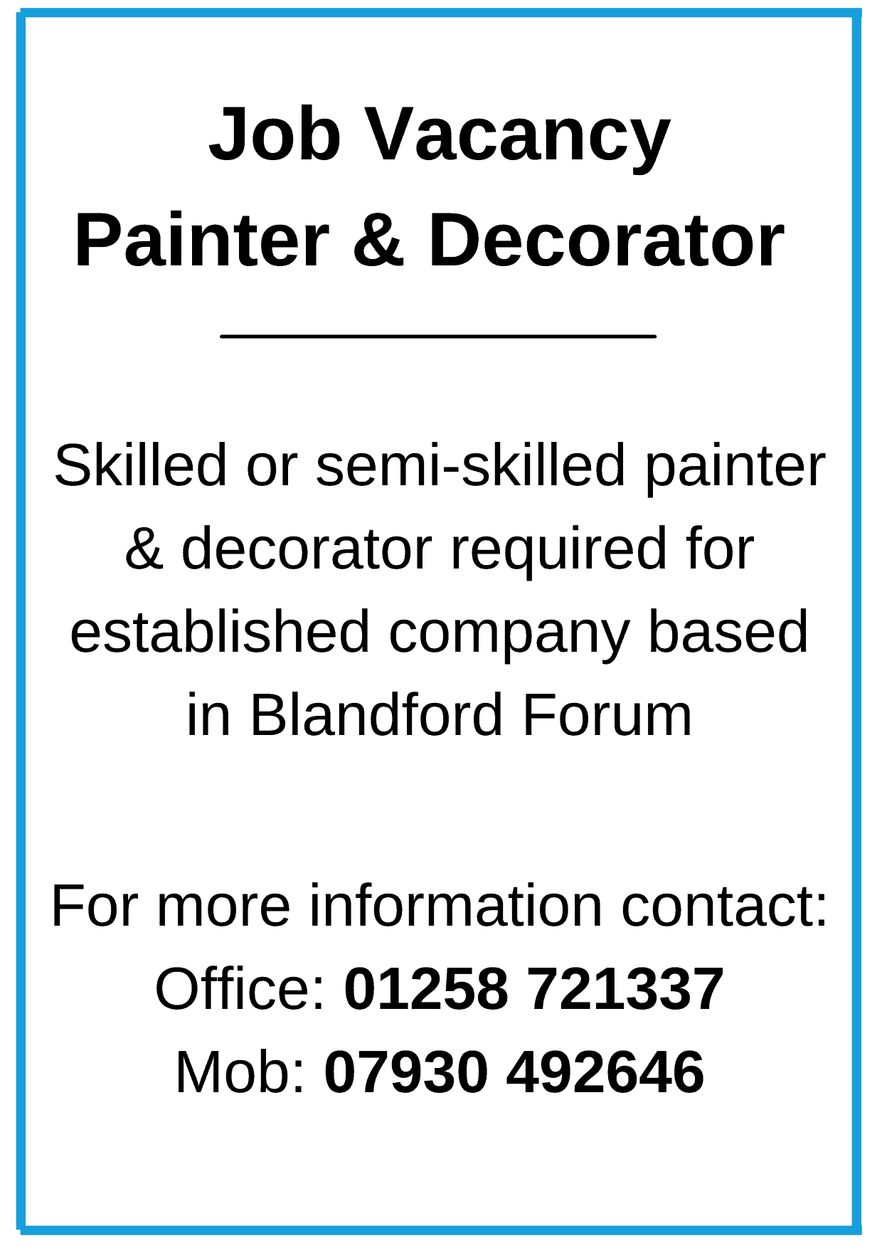 Wanted | Painter & Decorator - The BV