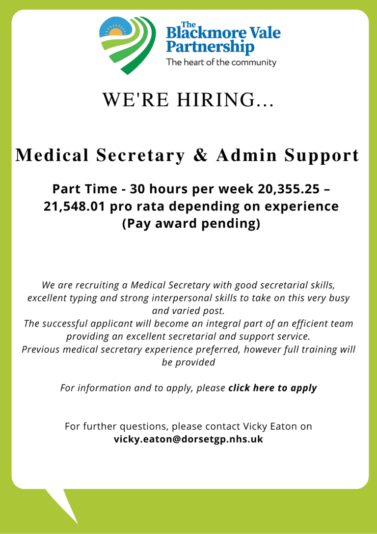 Medical Secretary & Admin Support - The BV