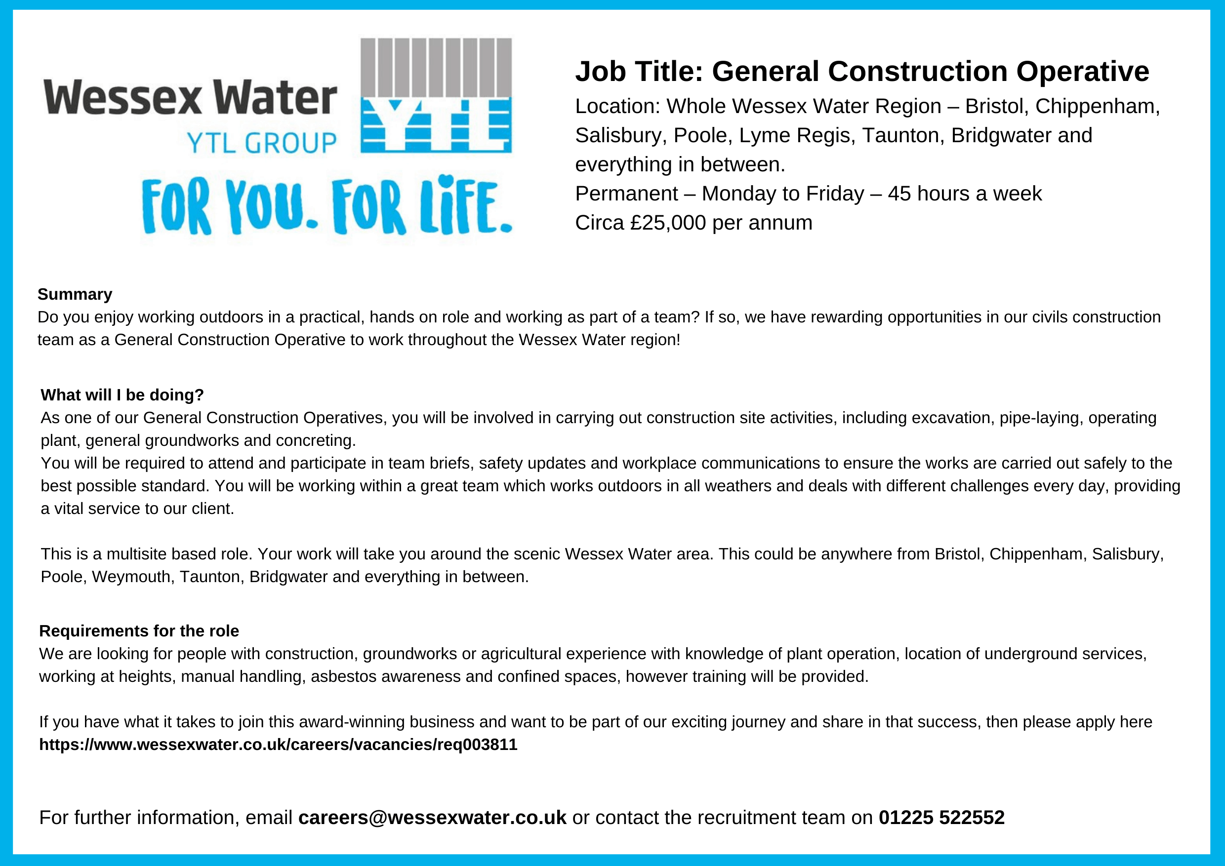 General Construction Operative | Wessex Water - The BV