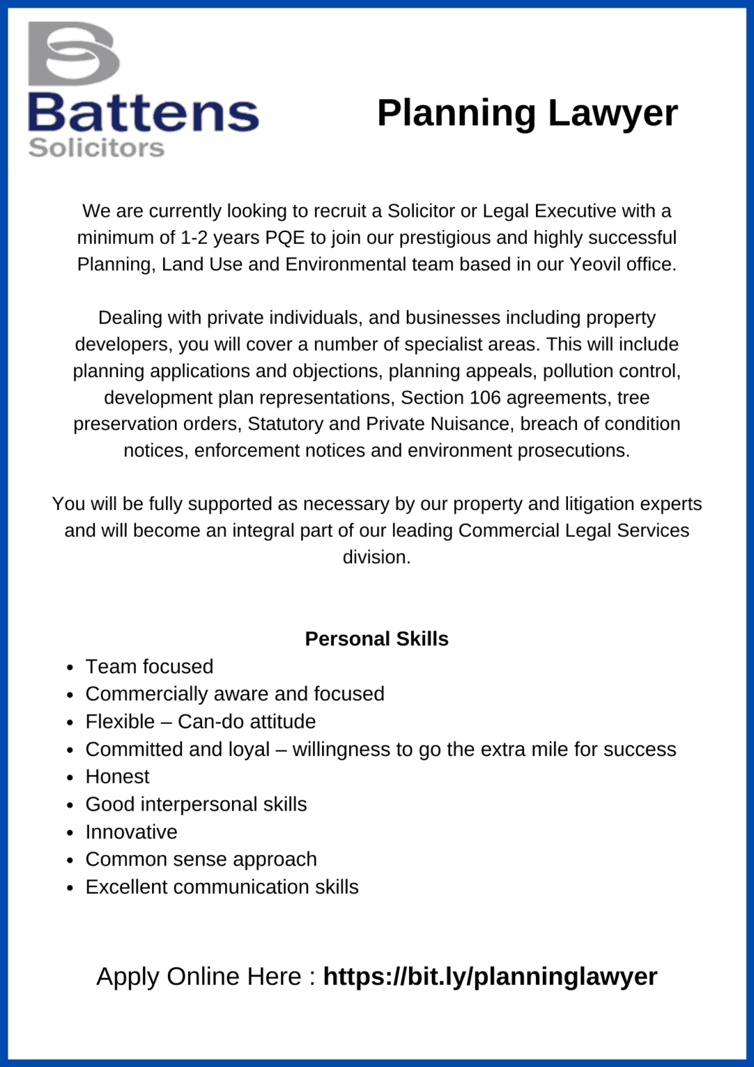 Planning Lawyer | Battens Solicitors - The BV