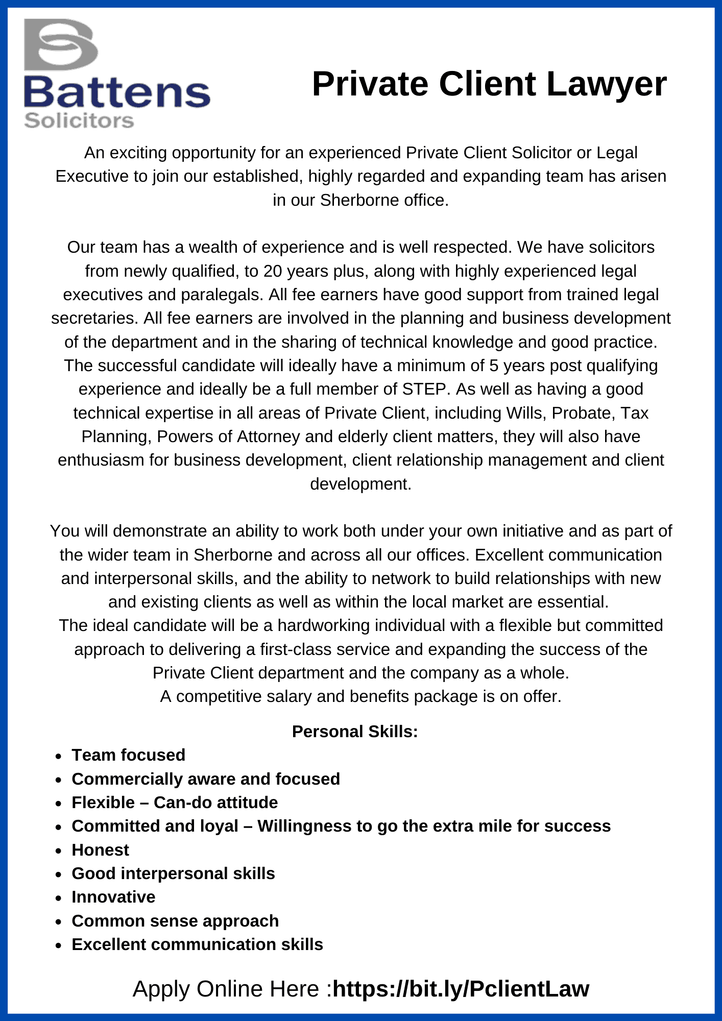 Private Client Lawyer | Battens Solicitors - The BV