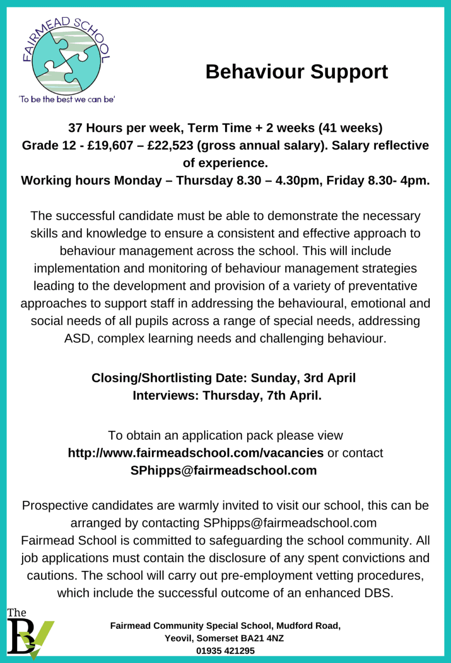 Behaviour Support | Fairmead Community Special School - The BV